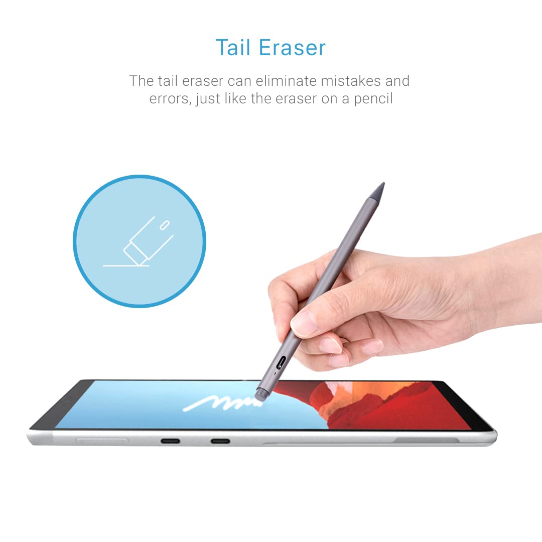 Andana MPP Stylus EC Pen 2.0 Tilt Pen Digital Stylus, 4096 Pressure Sensitivity, USB-C Rechargeable, Palm Rejection, Surface Pen Compatible with Microsoft, Some Asus, Acer, Dell, HP, Vaio Stylus Pen