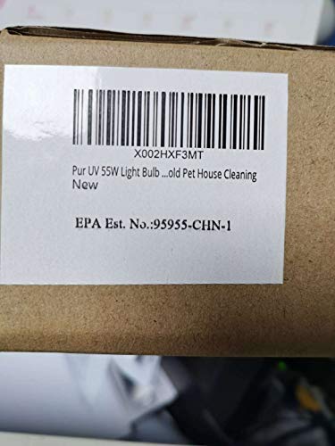 Pur UV 55W Light Bulb Replacement Sanitizer Air Purifier 4 Pins Base 2G11 Household Pet House Cleaning