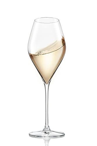 BENETI Modern Wine Glasses (Set of 4) 14 Ounces - Large Capacity, Tall Wine Glass, Drinking Glass for Wine, Champagne Flute Glasses