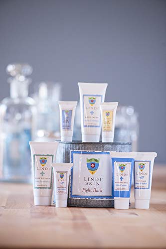 LINDI SKIN Fight Back Pack - Starter Kit That Includes Body Lotion, Body Wash, Face Serum, Face Moisturizer, Soothing Balm, and Face Wash for Chemo Rash, Radiation Burn & Other Cancer Side-Effects