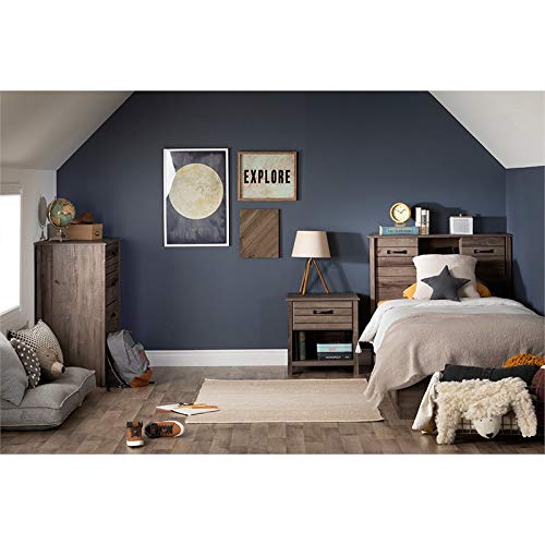 South Shore Ulysses Twin Bookcase Headboard, Fall Oak