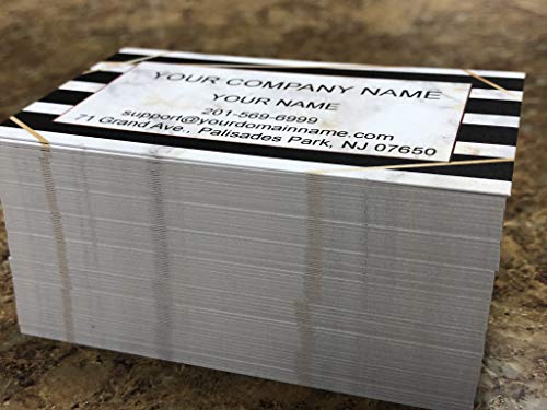 Custom Premium Business Cards 100 pcs Full color - Printed on Classic matte paper 14pt (114 lbs. 308gsm) (Marble Stripes), Made in The USA