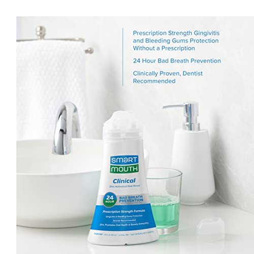 SmartMouth Clinical DDS Activated Mouthwash & Tongue Cleaner, Bad Breath, Gum Support, Mint