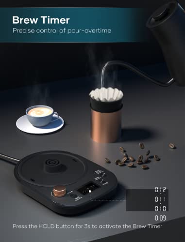 INTASTING Electric Kettle, Electric Tea Kettle with LCD Display, ±1℉ Temperature Control Gooseneck Electric Kettle, Auto Shut-Off/Keep Warm/Brew Timer, Quick Heating Hot Water Kettle Electric, 0.9L