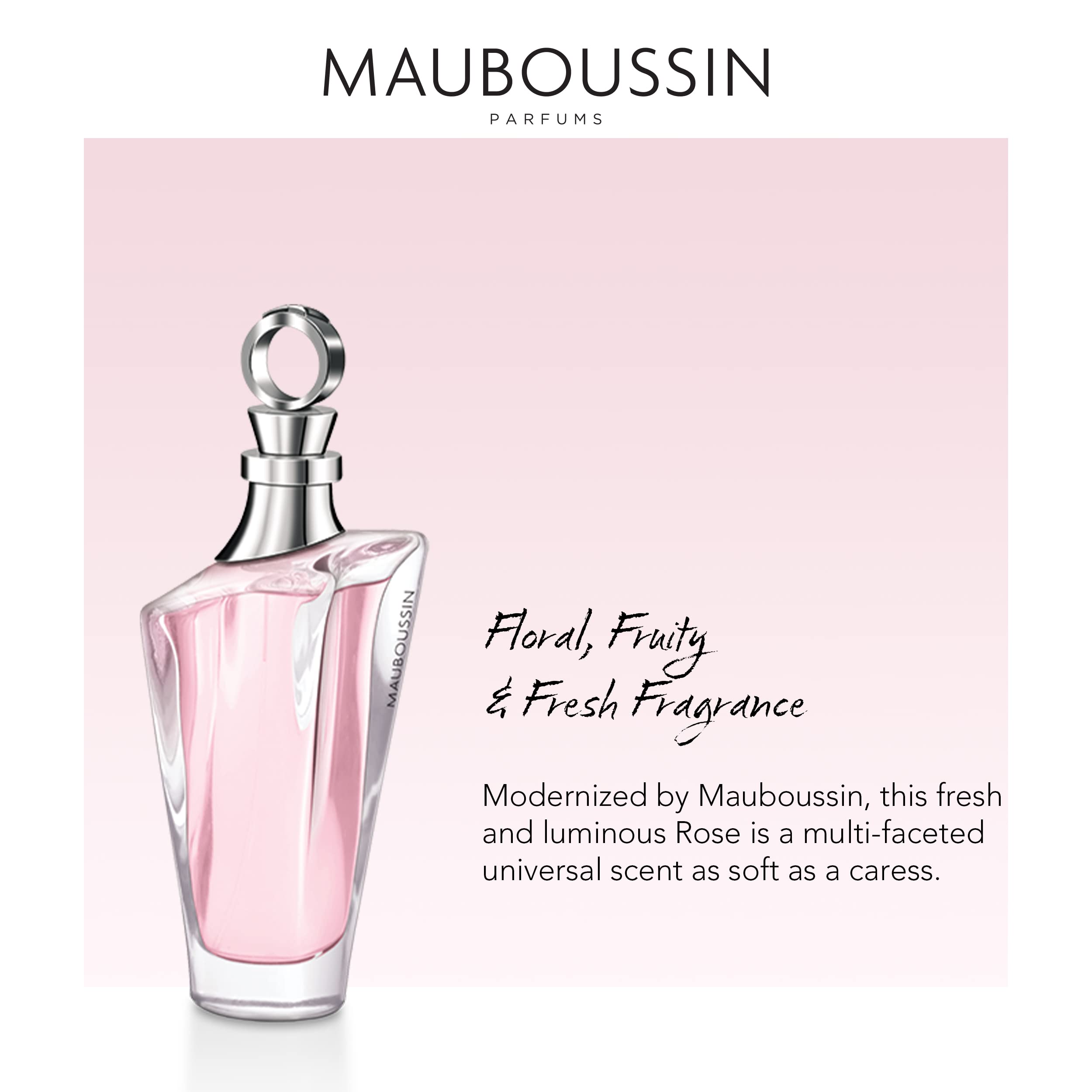 Mauboussin - Rose Pour Elle 100ml (3.3 Fl Oz) - Eau de Parfum for Women - Floral, Fruity & Fresh Scents