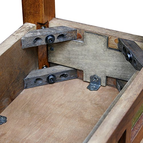Leick Rustic Oak Slate Tile Recliner Wedge End Table