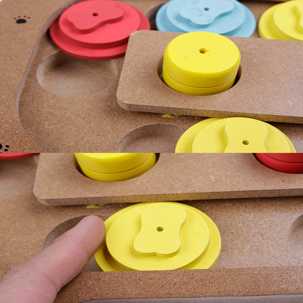 Andiker Shuffle Bone Puzzle Toy,Intelligence Training Feeder Dispenser, Pet Puzzle Treat Toy Can Improve Dog's Intelligence (Bone)