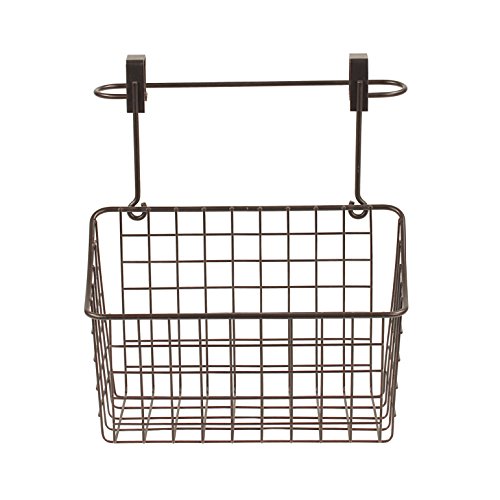 Spectrum Diversified Duo Towel Bar & Medium Basket No Installation 2-in-1 Cabinet Basket & Towel Bar, Under Sink Rustic Farmhouse Storage & Organization, Bronze