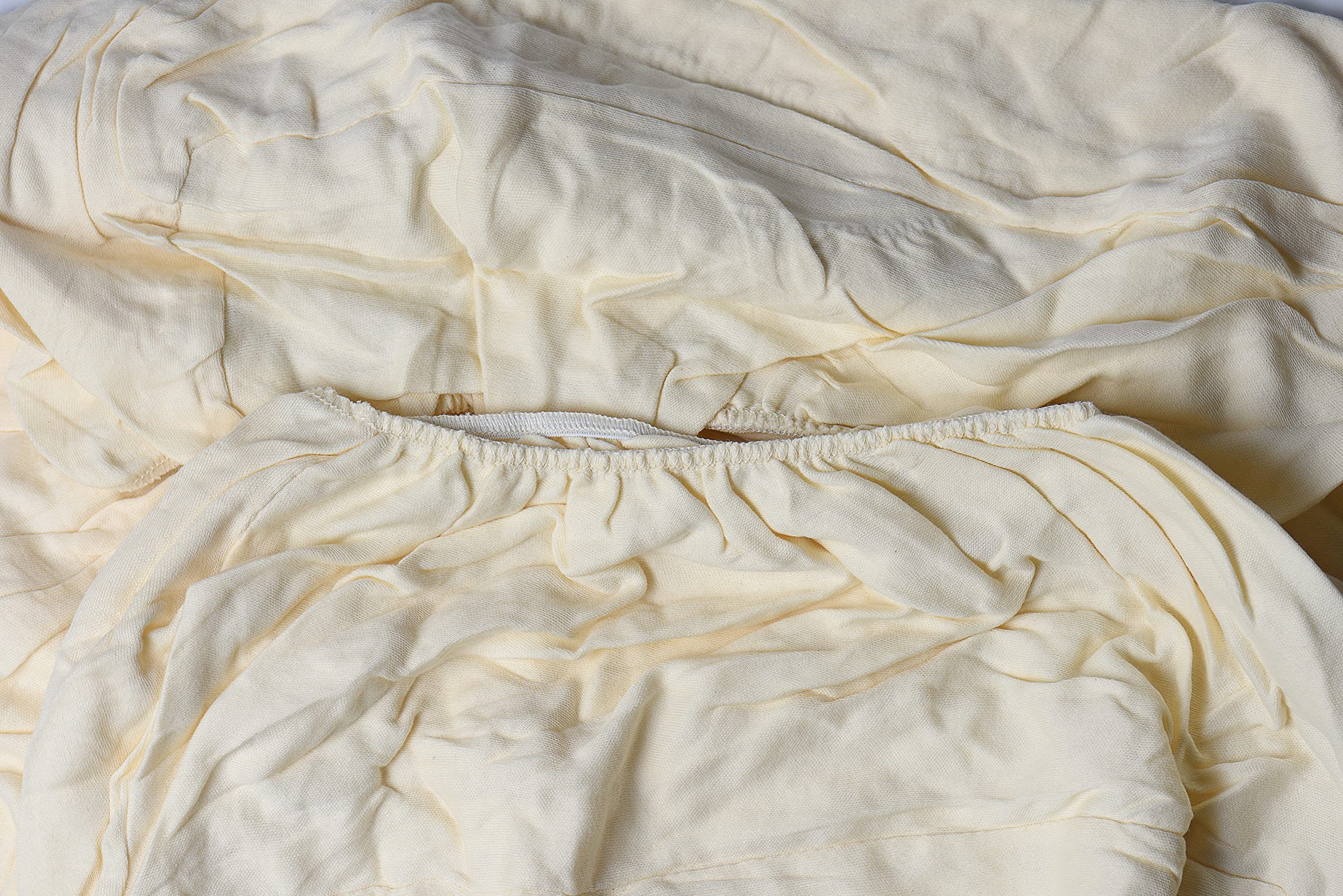 Linteum Textile Premium Jersey Knit Baby Crib Fitted Sheet, 100% Cotton (1, Beige)