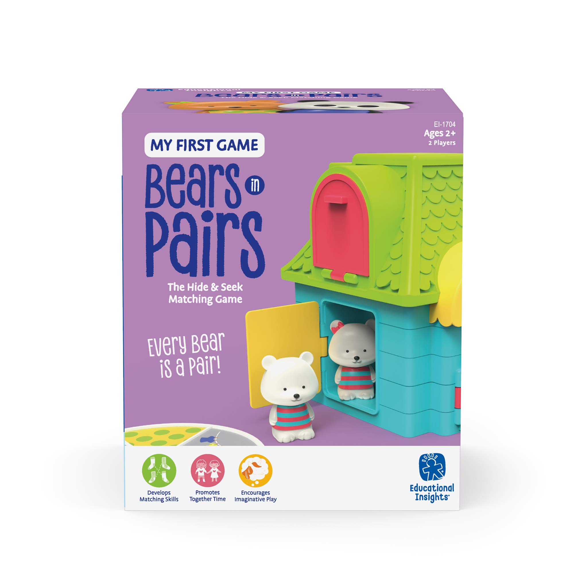 Educational Insights My First Game: Bears in Pairs, Hide & Seek Memory & Matching Game for Toddlers, Gift for Girls & Boys, Fun Family Game for Kids Ages 2+