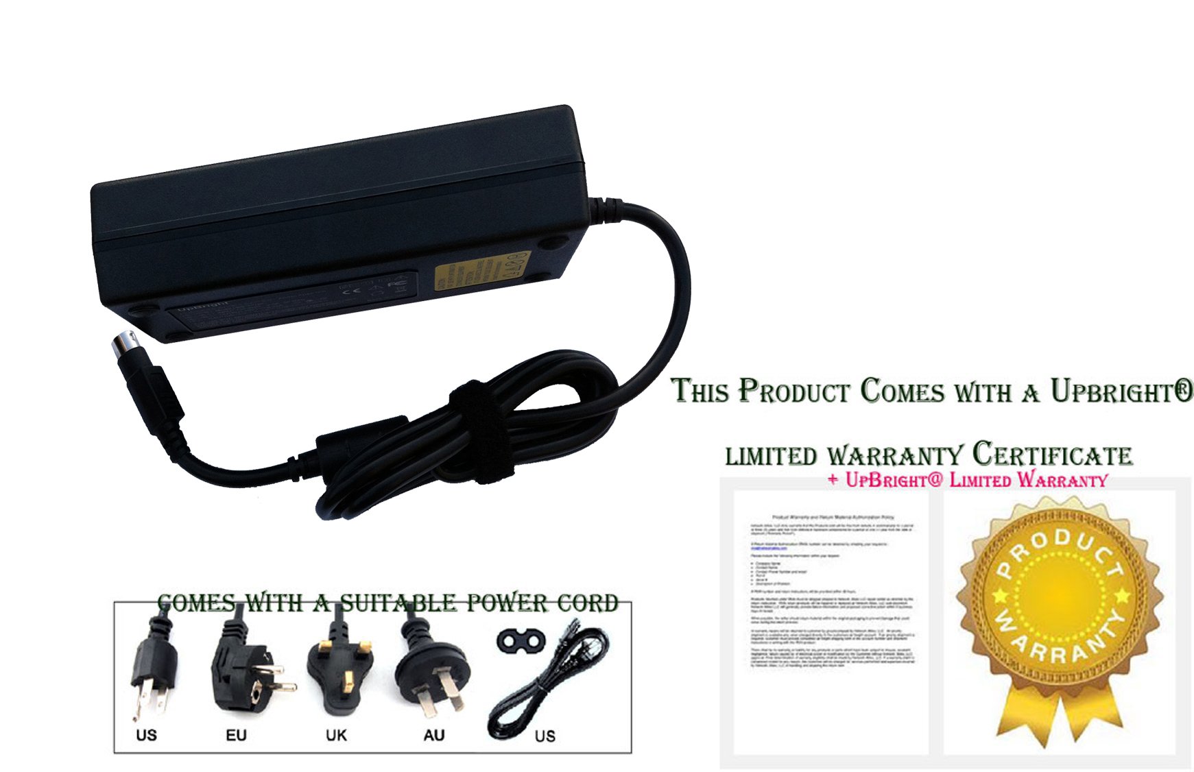 UpBright 4-Pin 48V AC/DC Adapter Compatible with Linksys Cisco Systems SG300-10P SG300-10PP SG300PP Small Business SRW2008P-K9-NA Gigabit PoE Managed Switch 48VDC 48-54V Power Supply Battery Charger