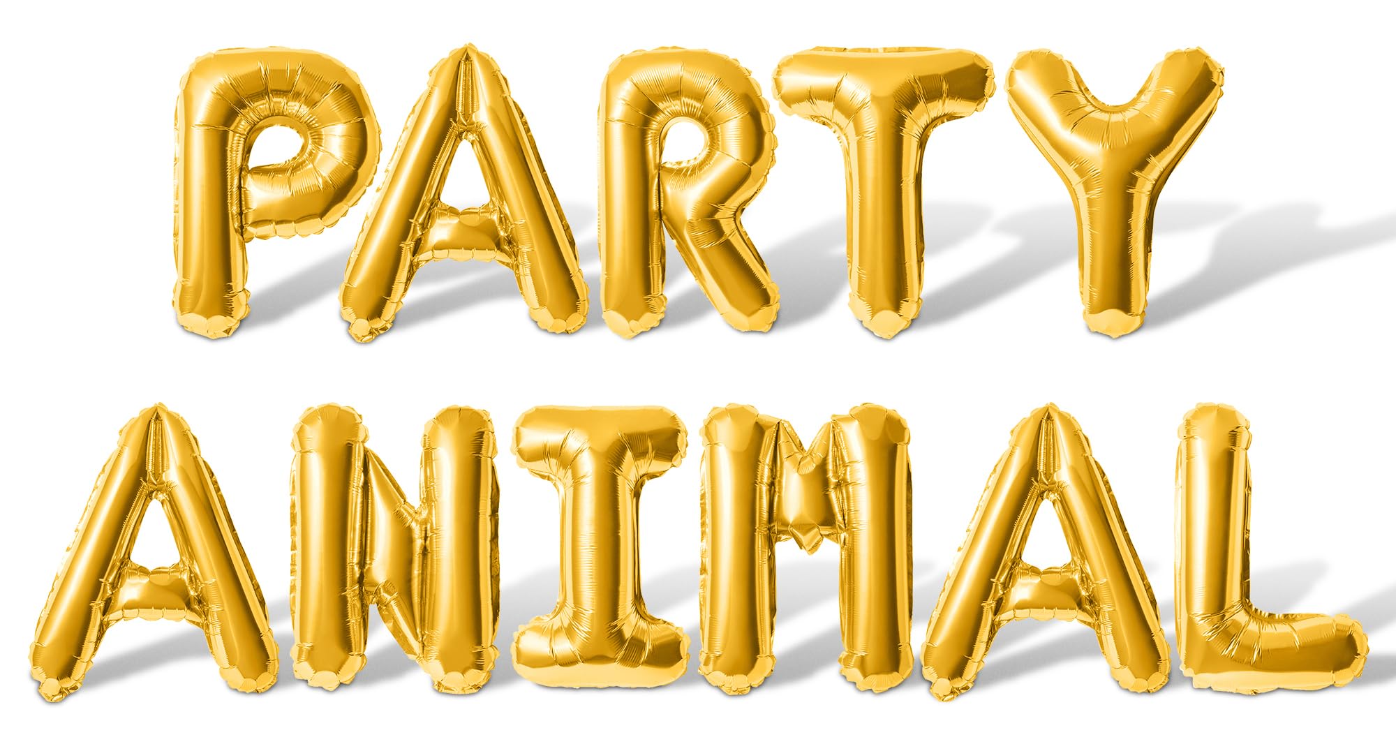 Letter Balloons - PARTY ANIMAL 16" Inch Alphabet Letters Foil Mylar Balloon Kids Birthday Party Balloon Banner (Gold)