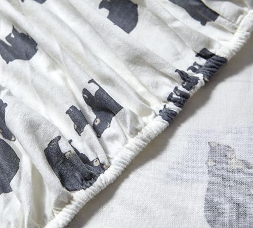Eddie Bauer - Queen Sheet Set, Warm Breathable Cotton Flannel Bedding with Deep Pockets, Brushed for Extra Softness, Cozy Home Decor, Oeko-Tex Certified (Bear Family, Queen)