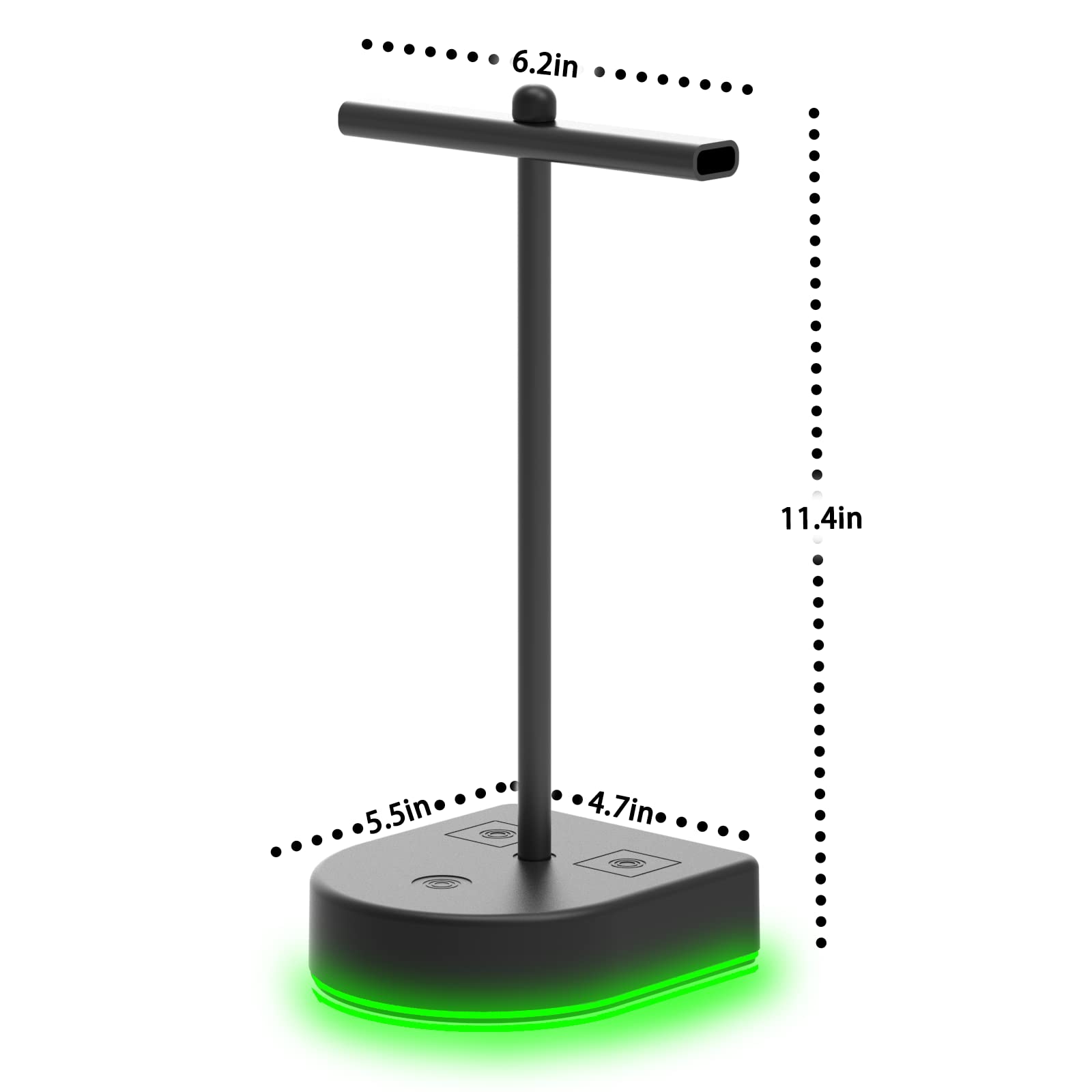 BGMUTCX RGB Dual Headphone Stand with USB Charging Port, Desk Gaming Double Headset Holder,Durable Hanger Rack-Suitable for Desktop Table, Game, DJ, Earphone, PC, PS4, PS5, Xbox Gamer Accessories