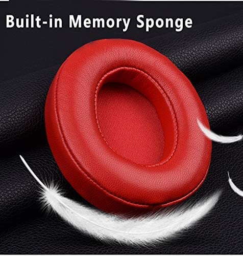 Replacement Earpad Cushions Kit Compatible with Beats Studio 2.0 Wired/Wireless Sutdio 3.0 Over-Ear Headphones Ear Pads Replacement (Red)