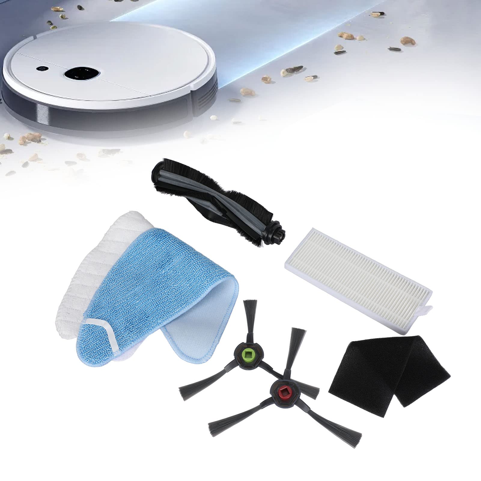 TOPINCN Sweeper Accessories Kit for Yeedi K650 Vacuum Cleaner, Washable Mop Mop Rolling Brush Side Brush Filter Screen Set Vacuum Cleaner Replacement Parts