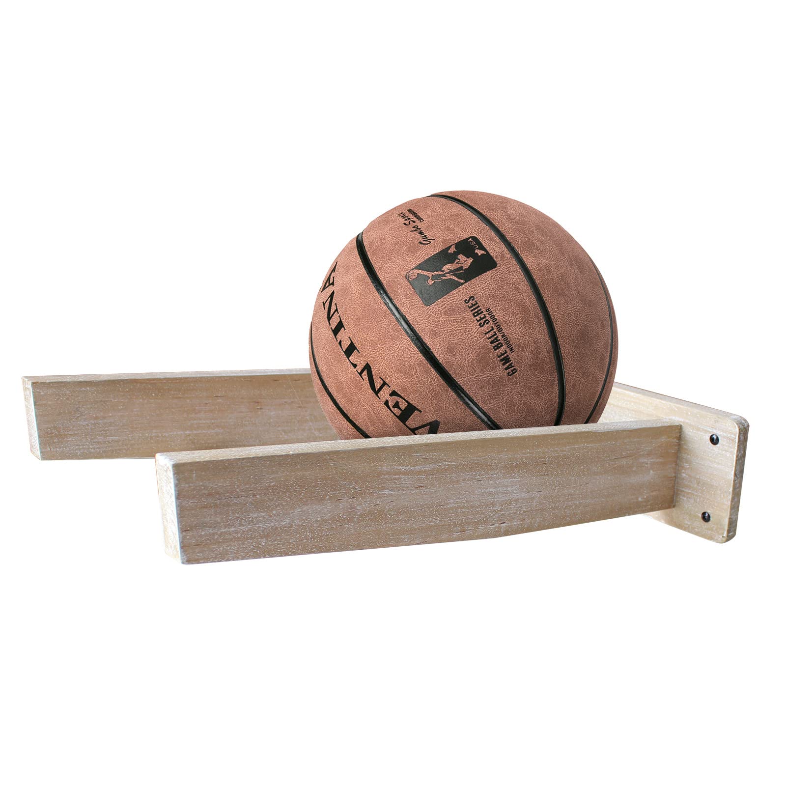Authumberdale Wood Yoga Ball Holder, Basketball/Exercise/Stability Ball Storage Rack Wall Mounted