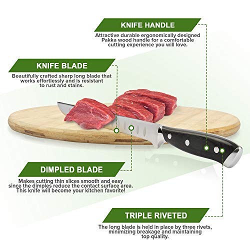 shop-ezy Meat slicer Stainless Steel Jerky Maker Cutting Board With 10-Inch Professional Slicing and Carving Knife