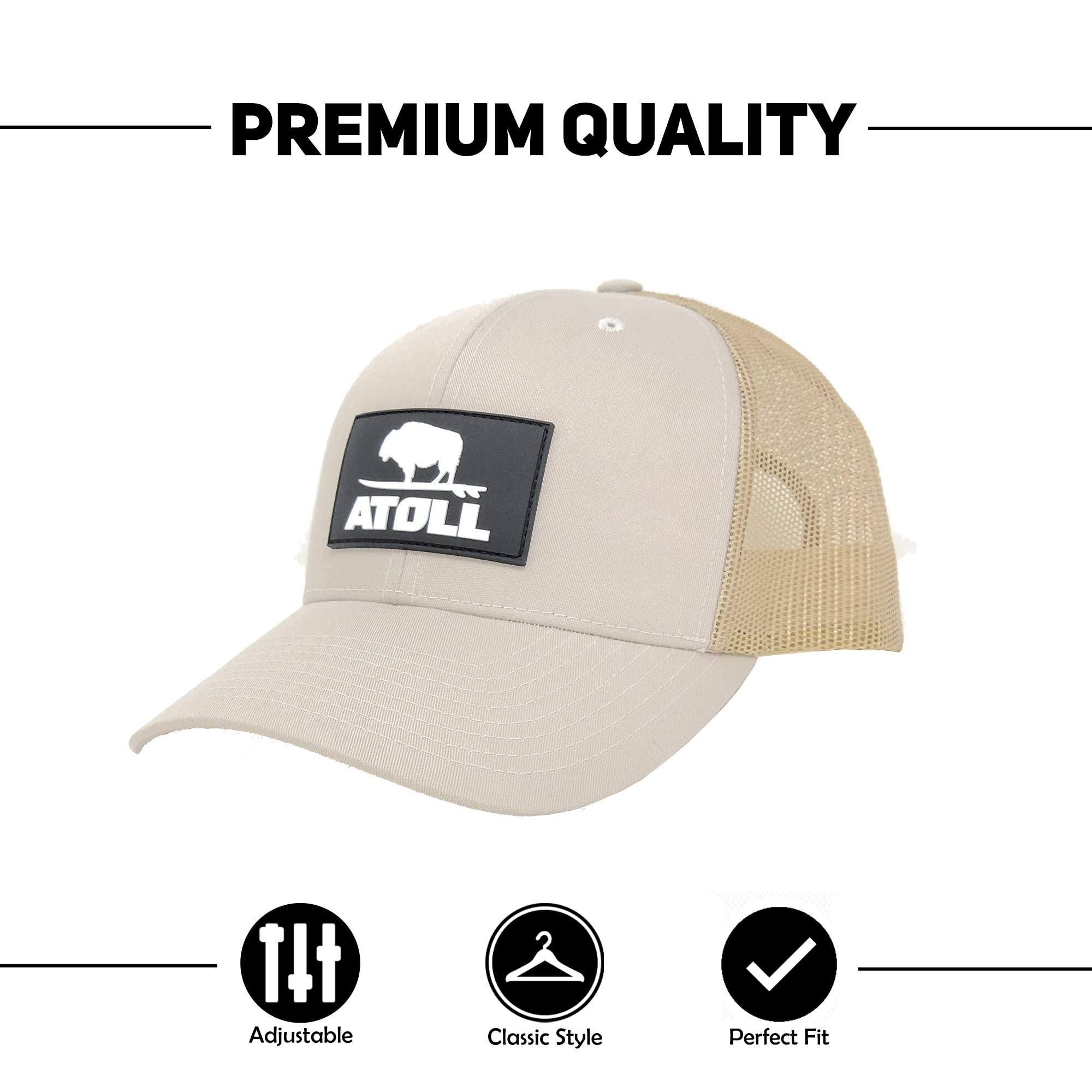 Atoll Trucker Hats Baseball Caps | 7 Hole Snapback Closure, Adjustable Strap, Breathable - One Size Fits Most SUP Co