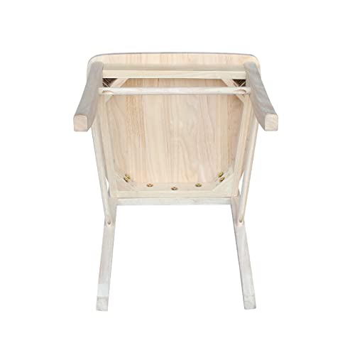 International Concepts Pair of X-Back Dining Chairs, Unfinished Wood