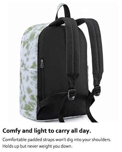 HotStyle 936Plus Tie Dye School Backpack Aesthetic Bookbag for Teen Girls, Green