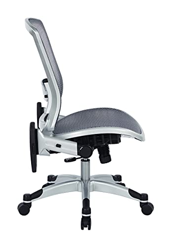 Space Seating 317 Series Executive Light Air Grid Office Chair with Breathable Mesh Back, Lumbar Support, 2-to-1 Synchro Tilt Control and Adjustable Tension, Platinum Finish