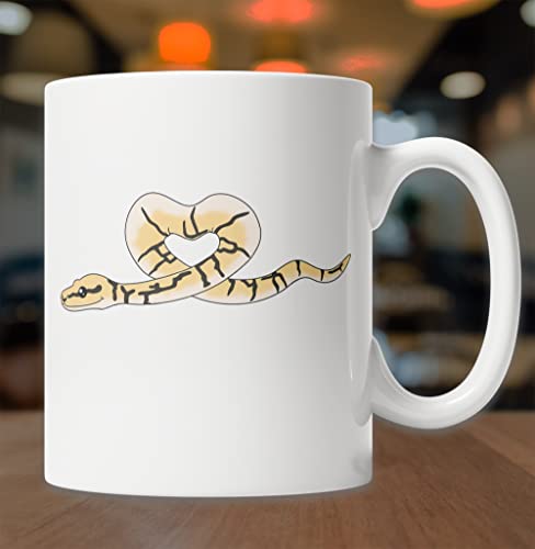 Cute Bumblebee Ball Python Heart Coffee Mug (15oz)