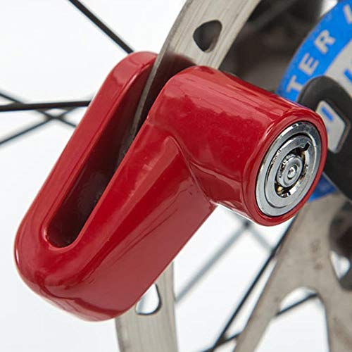 Bicycle Lock Waterproof Bike Lock Security Theft Heavy Duty Motorcycle Bicycle Moped Scooter Disk Brake Rotor Lock Accessories-Black Bike Lock (Color : Red)