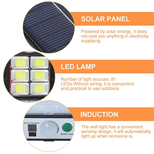 ibasenice 1 Set of Solar Sensor Wall Lamp Outdoor Street Garden Lighting Lamp for Home