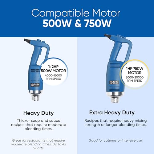 TK Tartle Kitchen Commercial Electric Immersion Blender Heavy Duty Removable shaft ONLY- 350W, 500W & 750W compatible (18in)