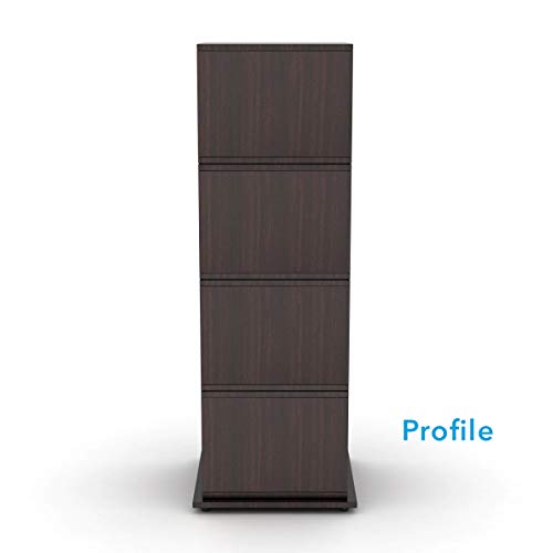 Atlantic 4-Tier Rotating Media Storage Cube, Holds Optical Media in independently Rotating Shelves, Expresso (Updated)