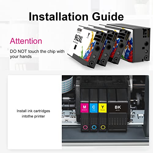 FASTINK 962XL Ink Cartridges Combo Pack Remanufactured HP 962 XL Work for HP 9015e 9015 9010 9018 9018e 9020 9012 9016 9013 9014 9022 9023 Series Printer, 4 Pack