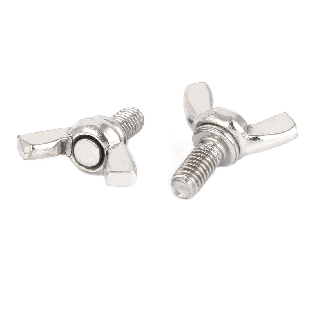 uxcell M6 x 12mm Thread 304 Stainless Steel Wing Bolt Butterfly Screw Silver Tone 5pcs