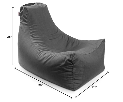 Jaxx Juniper Outdoor Bean Bag Patio Chair & Poolside Lounge, Slate