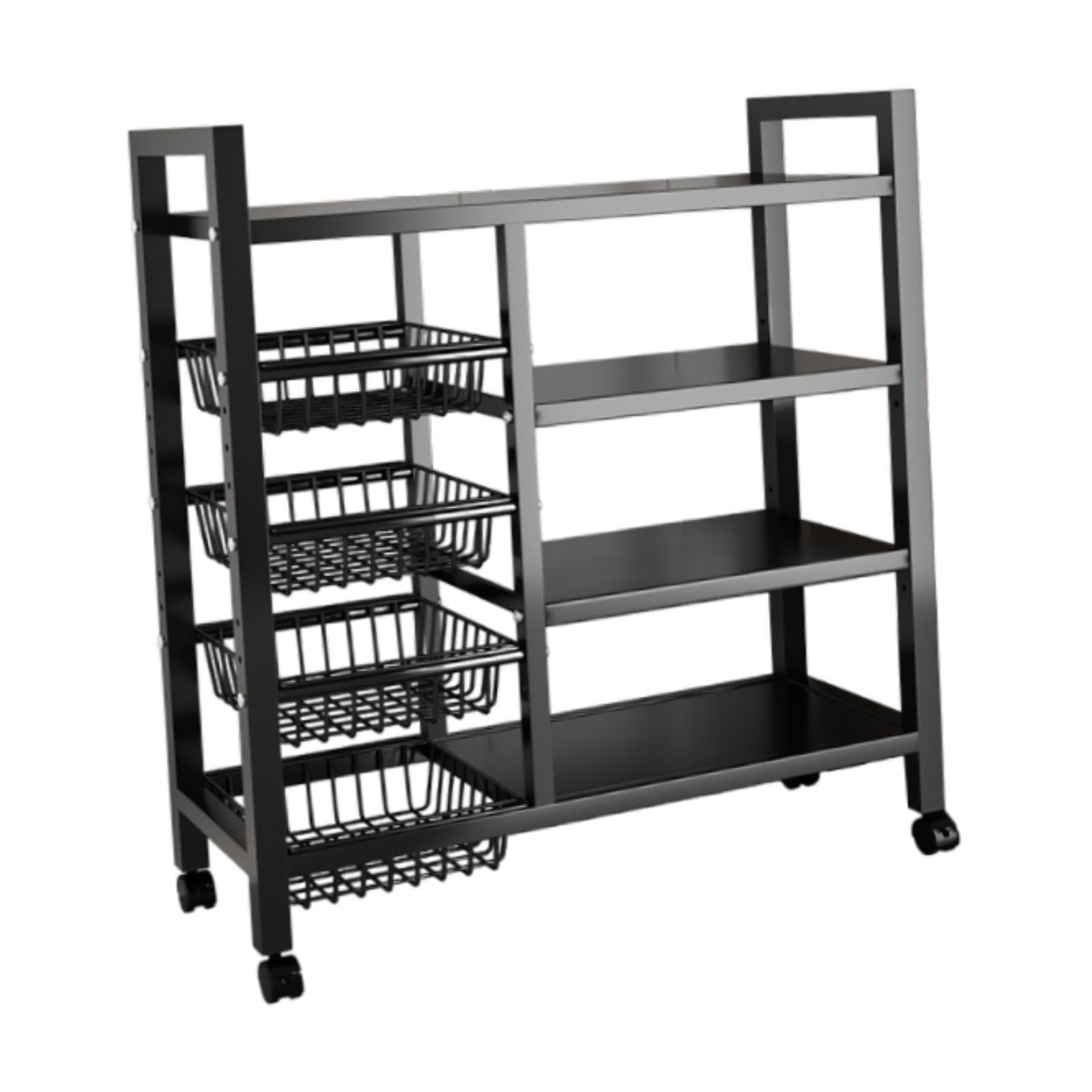 Bothyi Storage Shelves with Wheels, Kitchen Organizer Shelf, Metal Shelving Rack for Closet, Garage, House Warming Gifts, 80cmx135cm