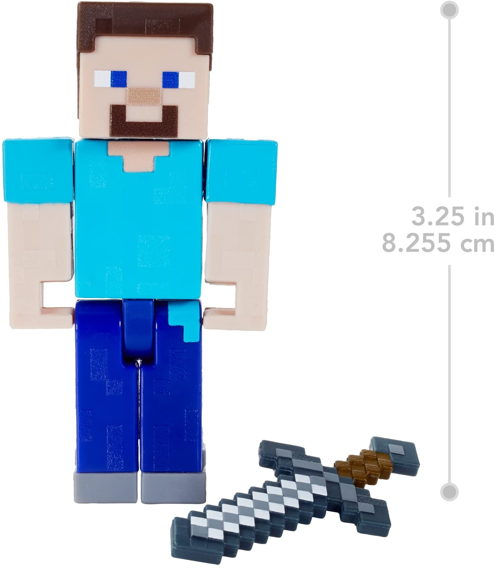 Mattel Minecraft Craft-A-Block Biome Builds Steve Figure, Authentic Pixelated Video-Game Character, Action Toy to Create, Explore and Survive, Collectible Gift for Fans Age 6 Years and Older
