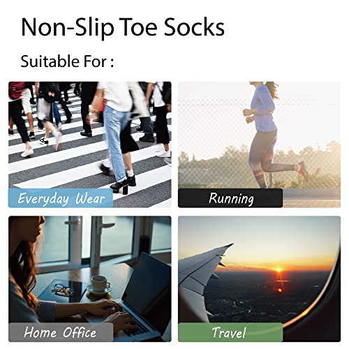 M Magic Sport Merino Wool Blend Non-Slip Above Ankle Toe Socks, Five Finger, Men and Women, Running, Hiking, Cycling, Camping (as1, alpha, l, x_l, regular, regular, Black pro)