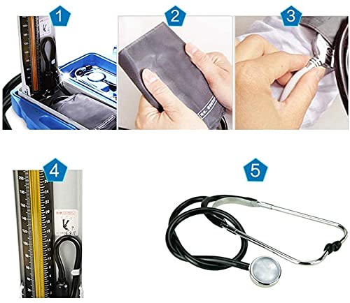 TTZ Professional Sphygmomanometer, Sphygmomanometer Set Accurate Readings Desktop Manual Blood Pressure Cuff Durable Carrying Case (Color : Sphygmomanometer+Stethoscope)