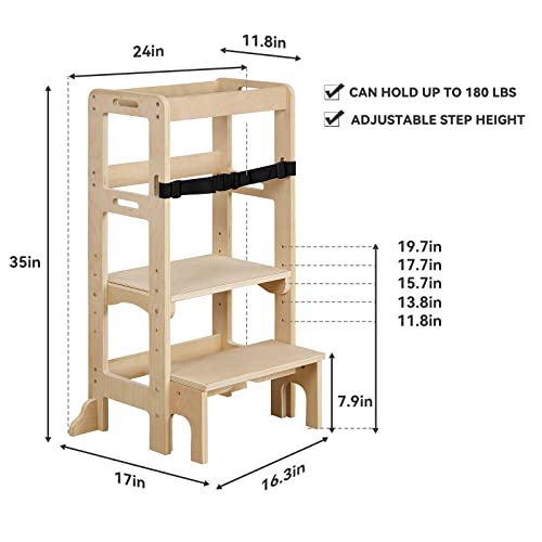 Scolyk Learning Tower for Toddlers 1-3 :Toddler Tower Kitchen Helper Stool for Toddlers,Toddler Kitchen Stool Helper,Toddler Step Stool Kitchen Helper,Toddler Stool for Kitchen Counter