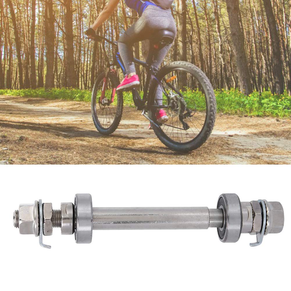 Bicycle Hub Axle Mountain Bike Paired Bearings Solid Axle Riding Equipment Bicycle Accessories,for Road Bikes and Mountain Bikes((Front) axle +6000 Bearing)