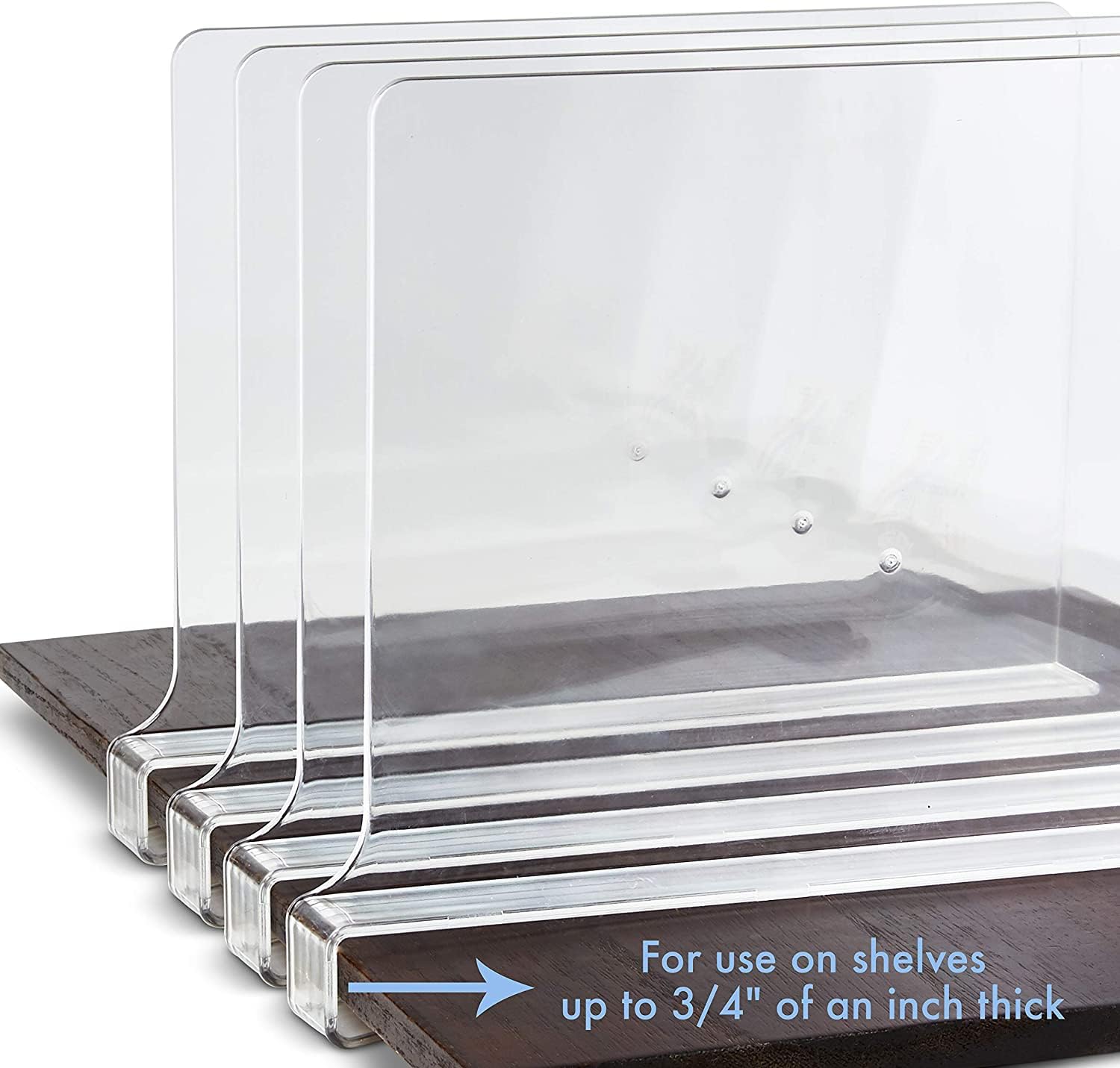 KAYNO Acrylic Shelf Dividers, 2 Pack Clear Shelf Dividers for Closet Wood Shelf Organizer Wood Closet Separator Shelf Dividers for Storage and Organization in Bedroom No Installation Tools Required
