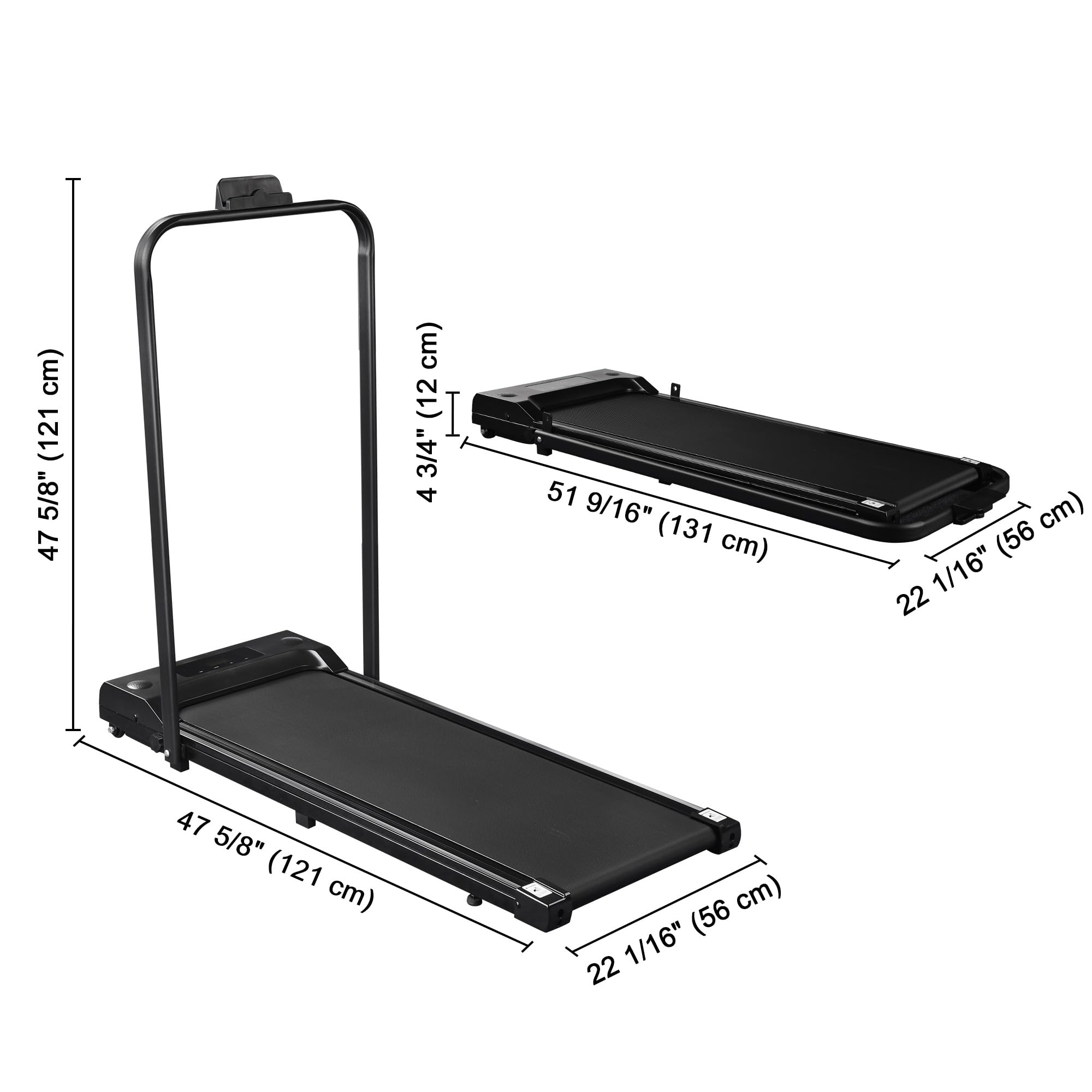 AW Folding Electric Treadmill Running Walking Fitness Machine with LCD Display Speaker for Home Office Gym Exercise Apartment Basement Workout