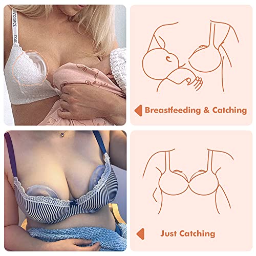 haakaa Ladybug Breast Milk Collector 1.4oz/40ml/1pc - Wearable Nursing Cup Resuable Breast Shell Breast Milk Catcher Silicone Portable Letdown Catcher for Breastfeeding Moms, Protect Sore Nipples