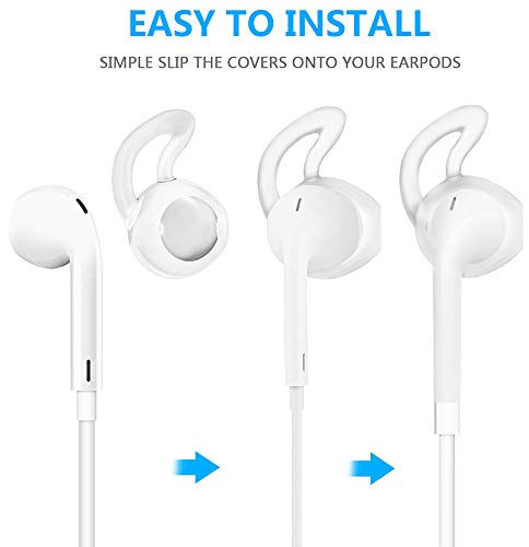 Lunies Earpods Covers Anti-Slip Silicone Soft Sport Earbud Tips for iPhone 6S/6 Plus/5S/5C/5 Earbuds Comfortable 4 Pairs Clear