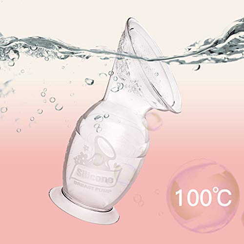 haakaa Manual Breast Pump with Suction Base Breastfeeding Essential, BPA Free, 5oz/150ml