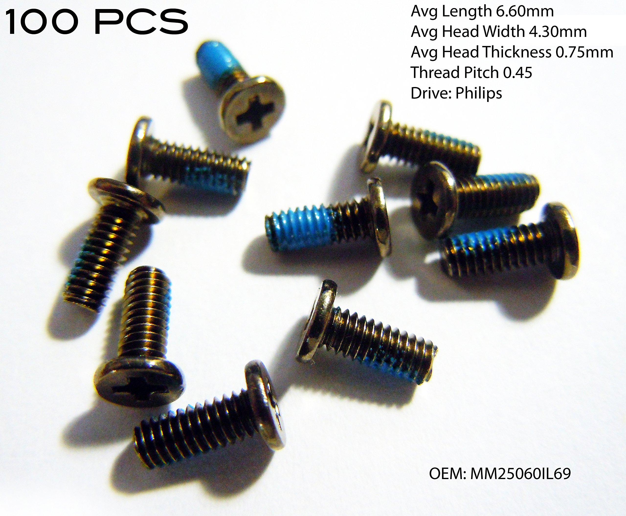 VATH 100 Pieces of M2.5 x 6mm OEM Laptop Screws (Nylok) 10pcs [S13x100]