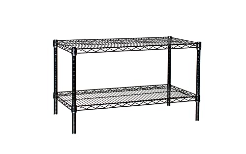 Omega 14" Deep x 24" Wide x 14" High 2 Tier Black Starter Shelving Unit