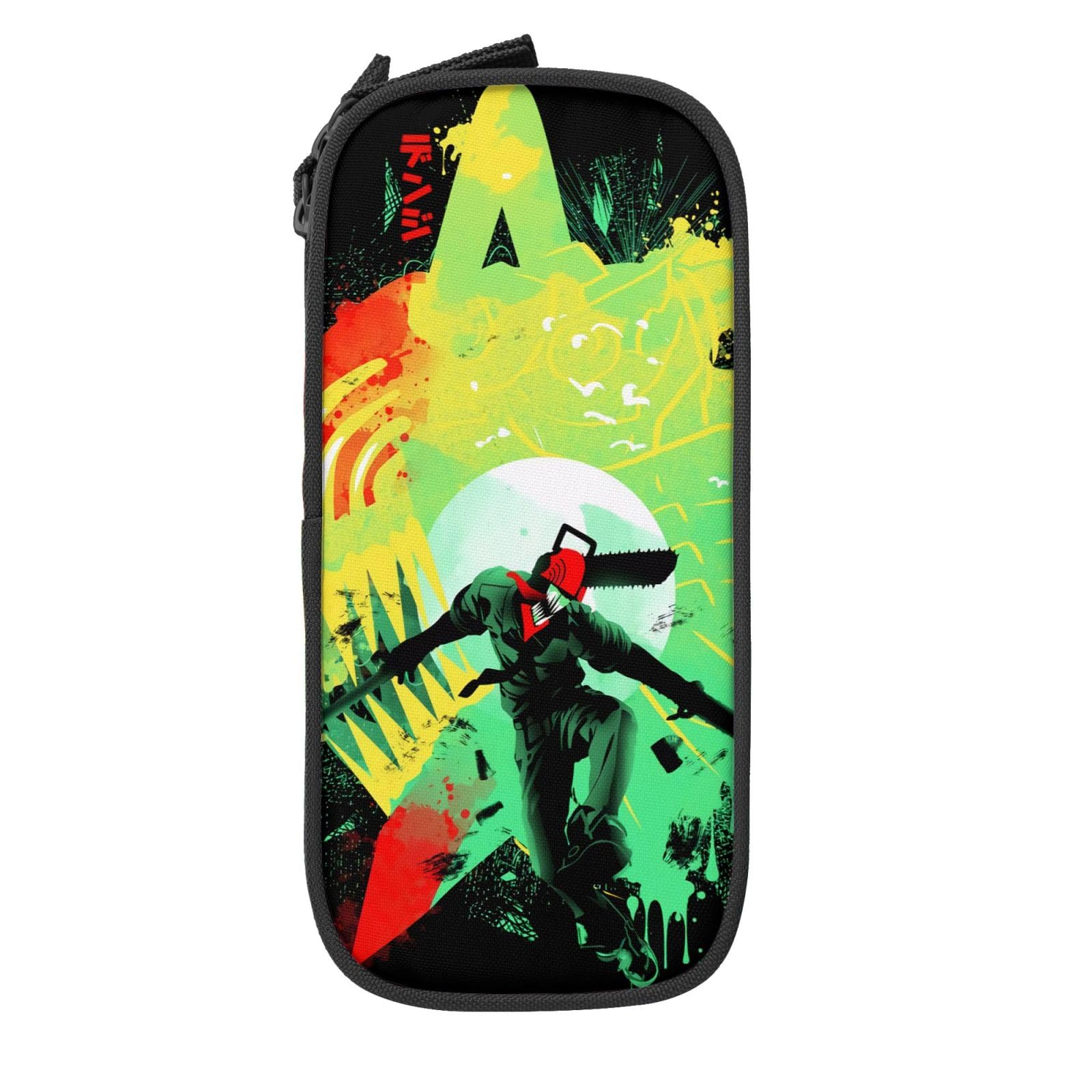 Chainsaw Man Pen Bag Large-Capacity Storage Pen Bag Double Pencil Bag Zippered Stationery Bag
