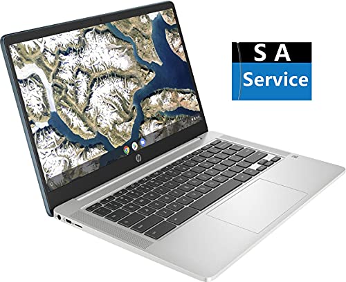 HP 14in Touchscreen Chromebook, Intel Celeron N4000, 4GB RAM, 128GB eMMC, WiFi, Bluetooth, Webcam, Audio by B&O, SA Service, Chrome OS, Brilliant Blue (Renewed)