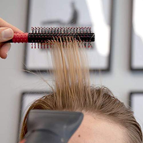 Uppercut Deluxe Quiff Roller, Non-Slip All Hair Hairbrush For Unisex Adult, Black & Red